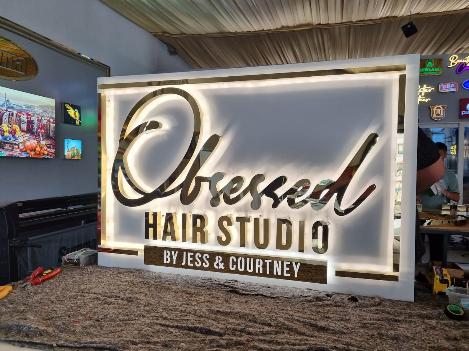 Custom Backlit 3D Business Sign Company Logo 3D LED Metal Sign 3D LED ...