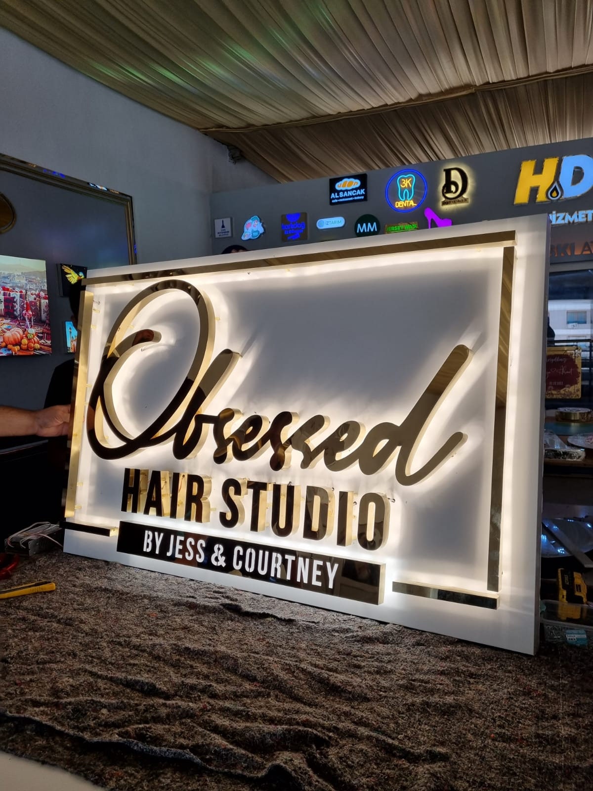 Custom Backlit 3D Business Sign | Company Logo 3D LED Metal Sign | 3D ...