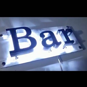 Bar Sign, Backlit Company Sign, 3D Led Logo Custom Signage, Metal Light ...