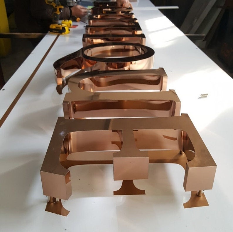 3D Letters Business Outdoor Signs, Backlit Stainless Steel 3D Letter ...