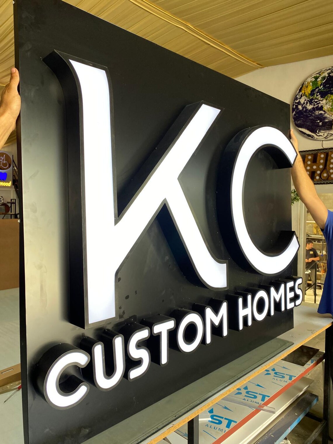 Company Logo 3D LED Metal Sign | Custom Backlit 3D Business Sign | 3D ...