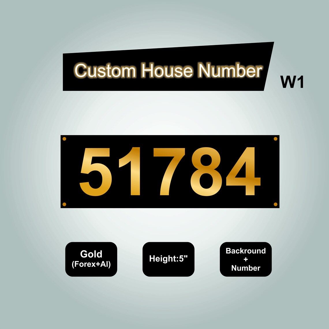 Vertical or Horizontal House Number Sign, Sign on Stakes, Address Sign ...