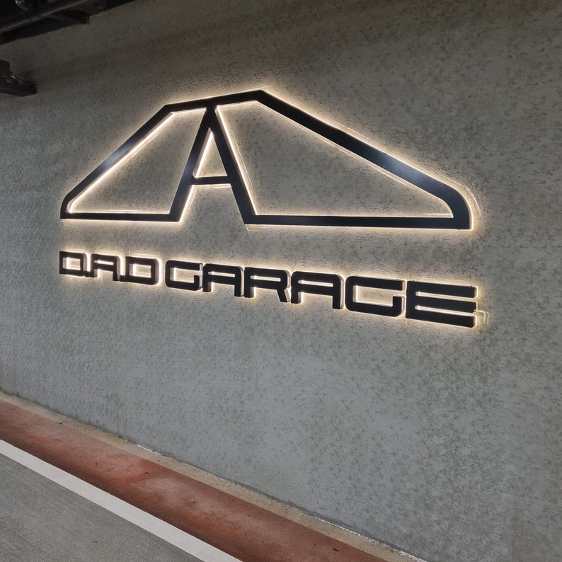 Backlit Company Sign, Unique Logo Sign, Metal Light Custom Business ...