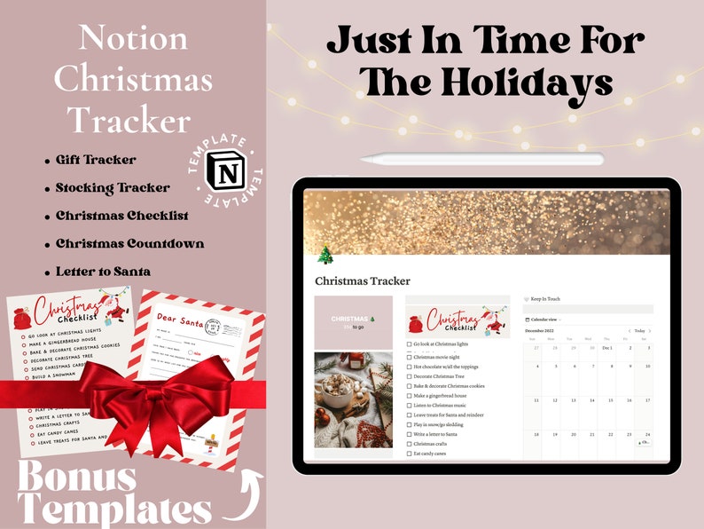 2023 Christmas Tracker Notion Template Christmas Notion Dashboard Christmas Gift Tracker Notion ...