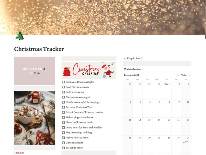 2023 Christmas Tracker Notion Template Christmas Notion Dashboard Christmas Gift Tracker Notion ...