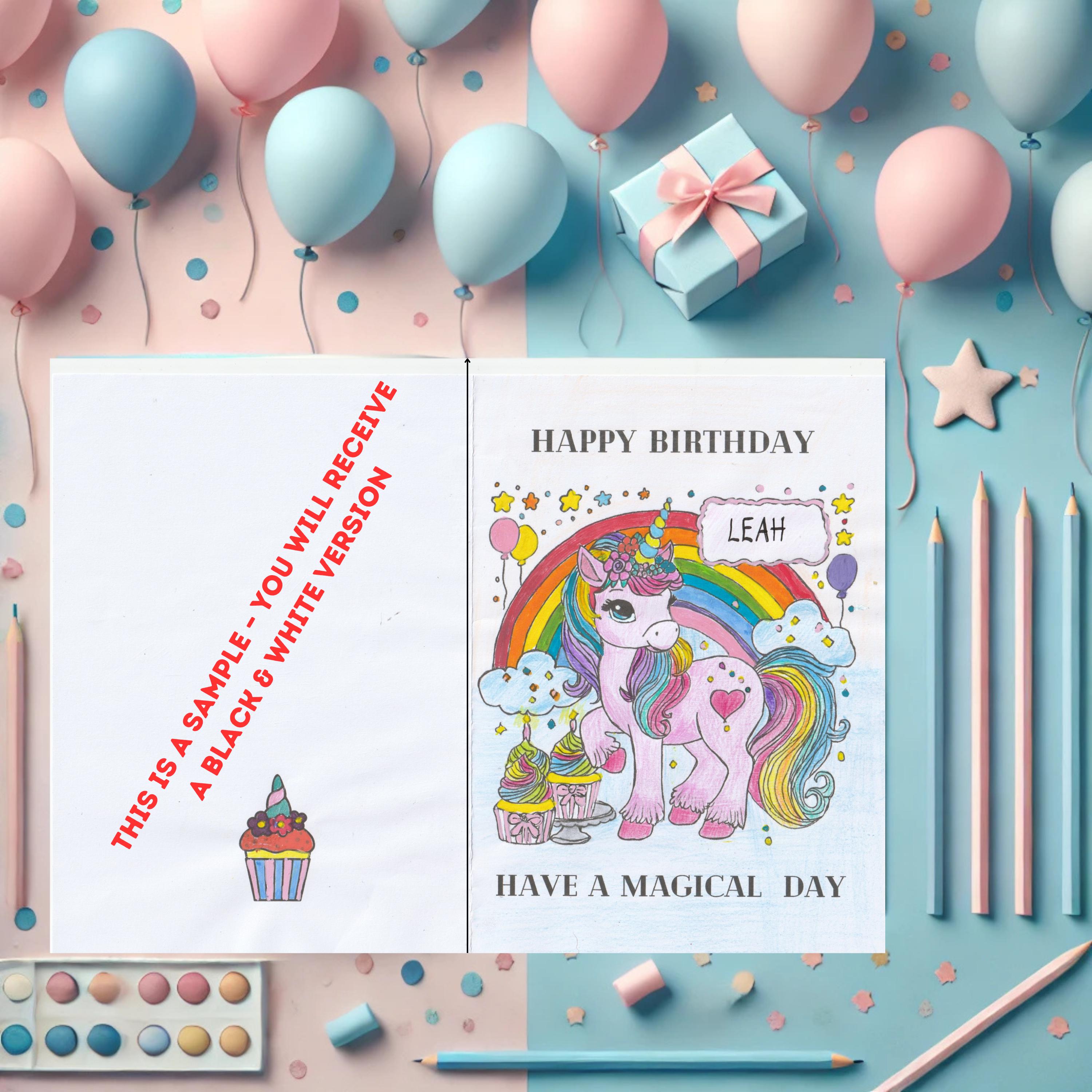 Personalized Name Coloring Page and Foldable Greeting Card | Instant ...