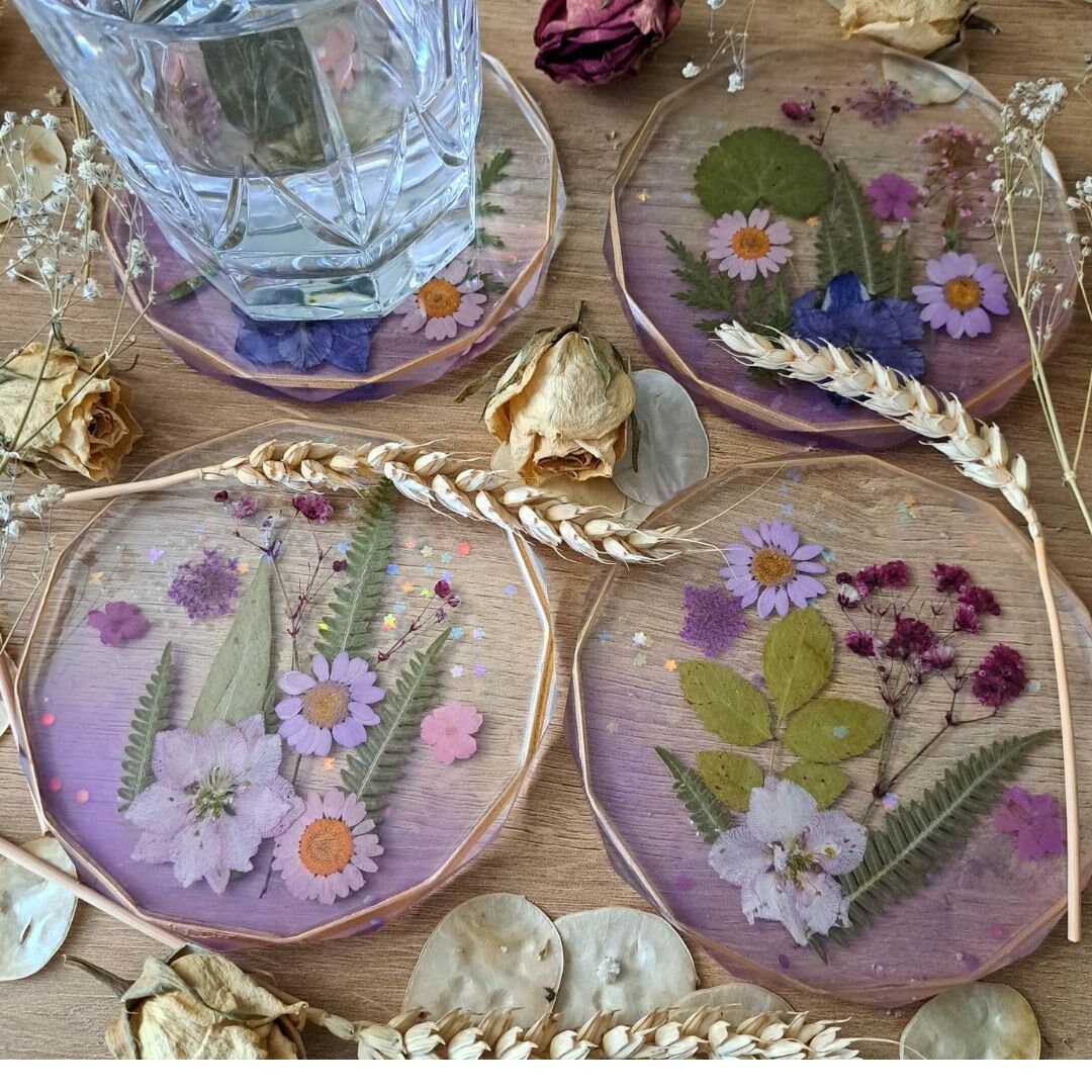 Coasters pressed Flower Coasters dried Flower Coasters resin Coasters ...