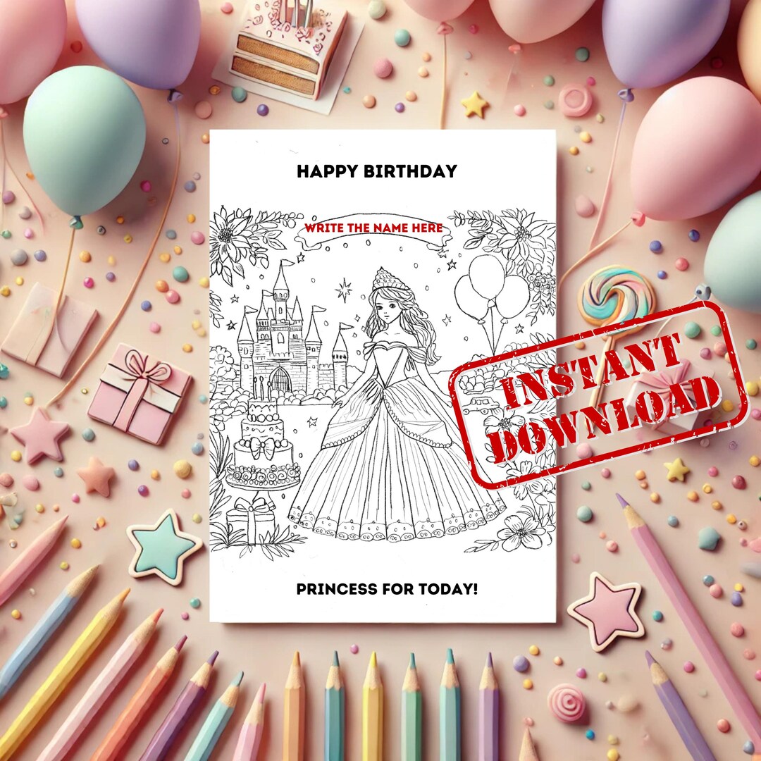 Personalized Name Coloring Page and Foldable Greeting Card | Instant ...