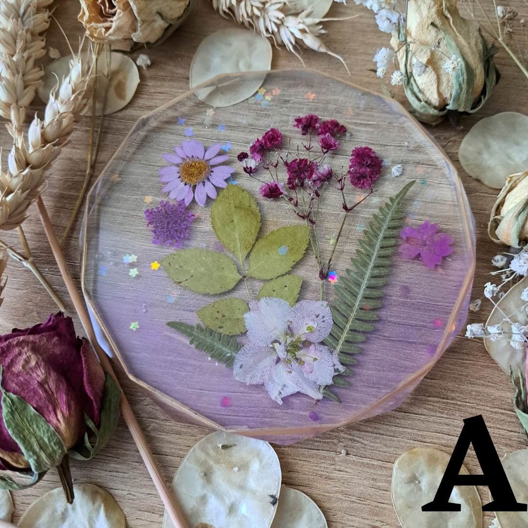 Coasters pressed Flower Coasters dried Flower Coasters resin Coasters ...