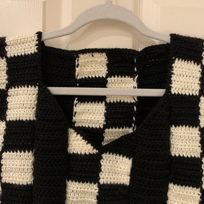 Checkered Wednesday Sweater Vest - Etsy