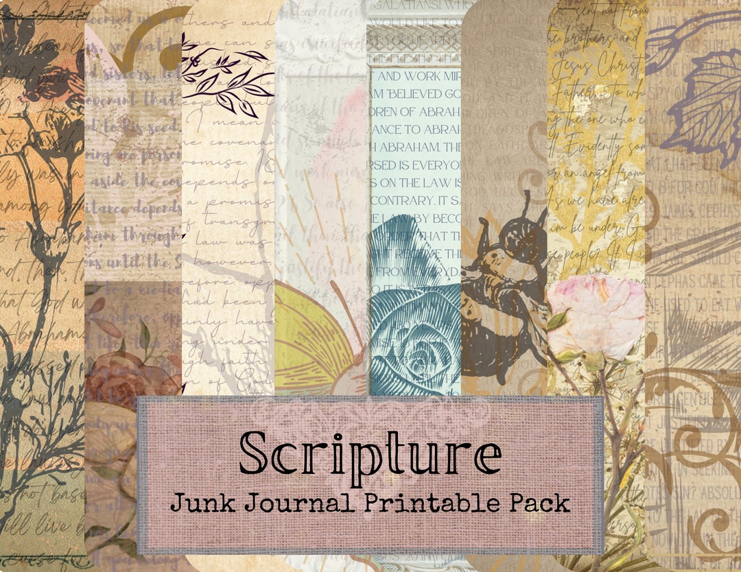 Scripture Junk Journal Pages Galatians Junk Journal Kit Bible Printable ...
