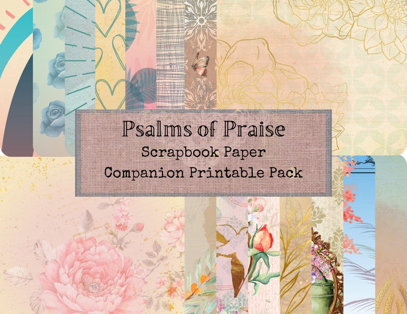 Psalms of Praise Coordinating Scrapbook Paper | Digital Printable ...