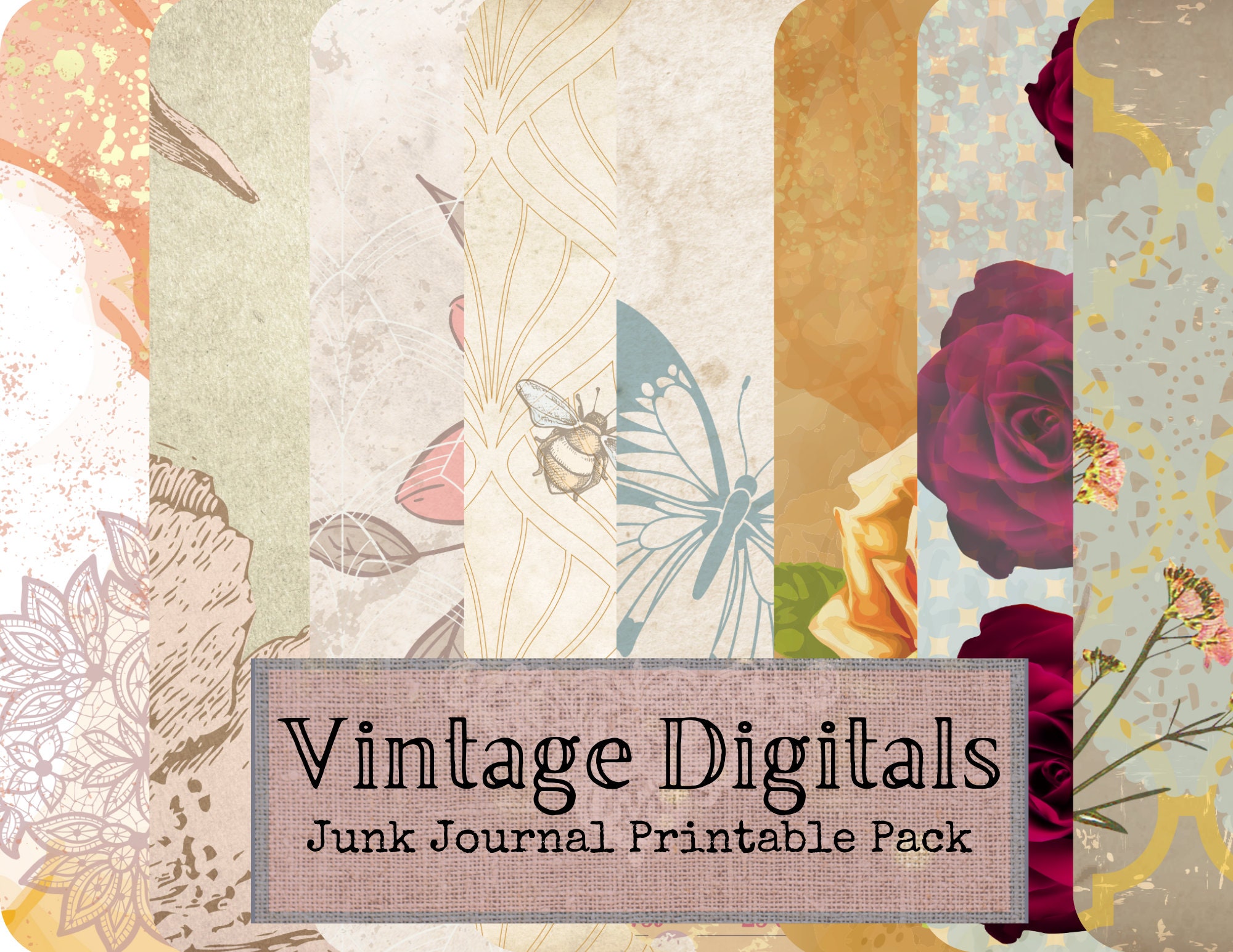 Vintage Digitals Junk Journal Printable Pack Printable Journal Paper ...