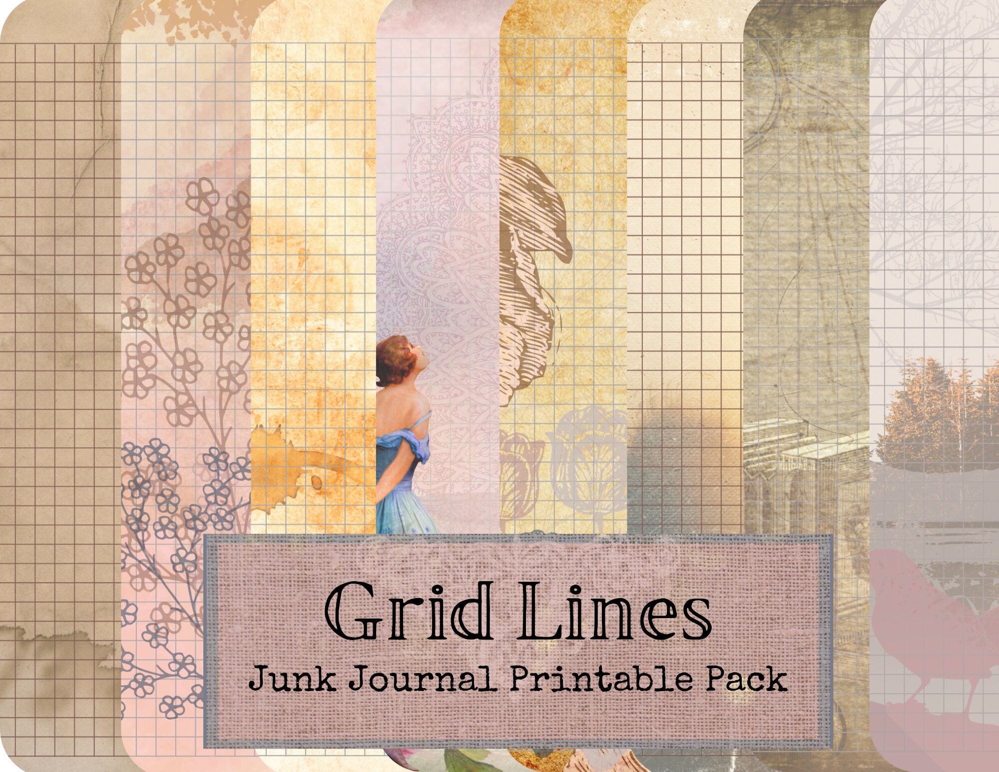 Basic Junk Journal Printable Bundle | Lined Paper Digital Bundle | DIY ...