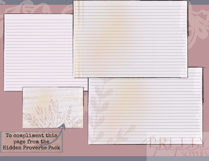 Hidden Proverbs Lined Journal Paper: Printable Junk Journal Pages ...