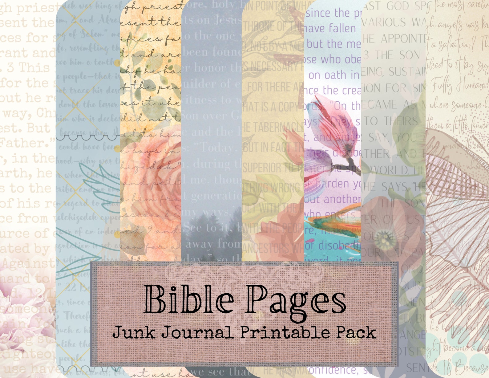 Bible Pages Junk Journal Printable Pack Christian Junk - Etsy