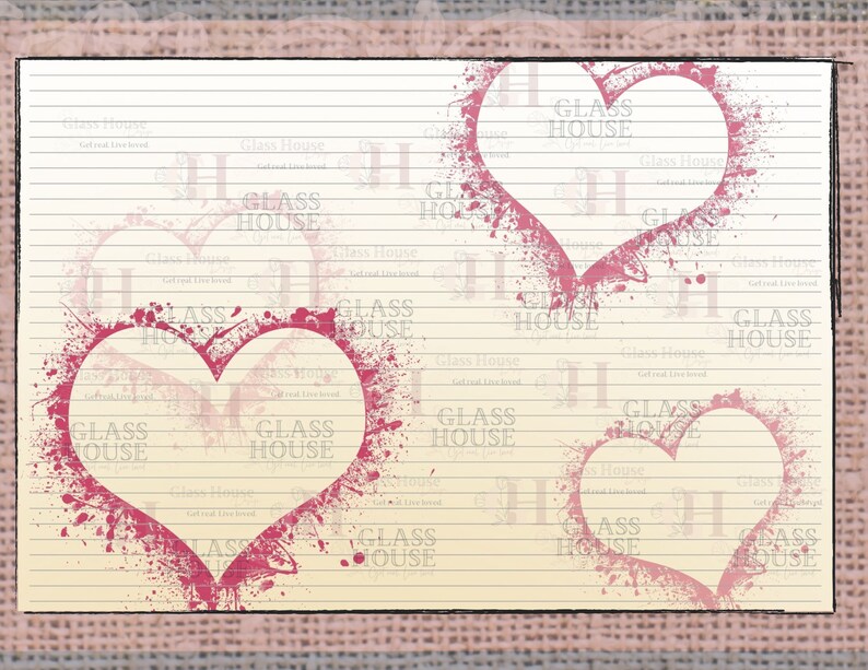 Hearts Junk Journal Printable Pack | Hearts Digital Paper | Love Pages ...
