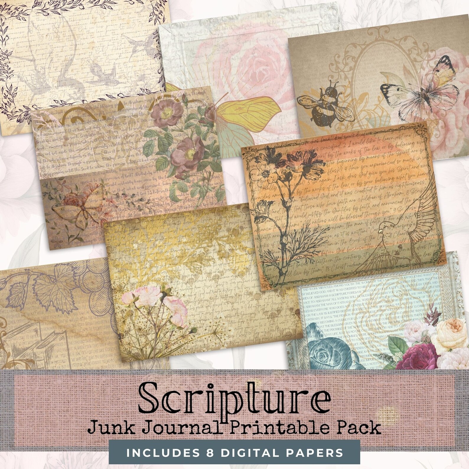 Scripture Junk Journal Pages | Galatians Junk Journal Kit | Bible ...