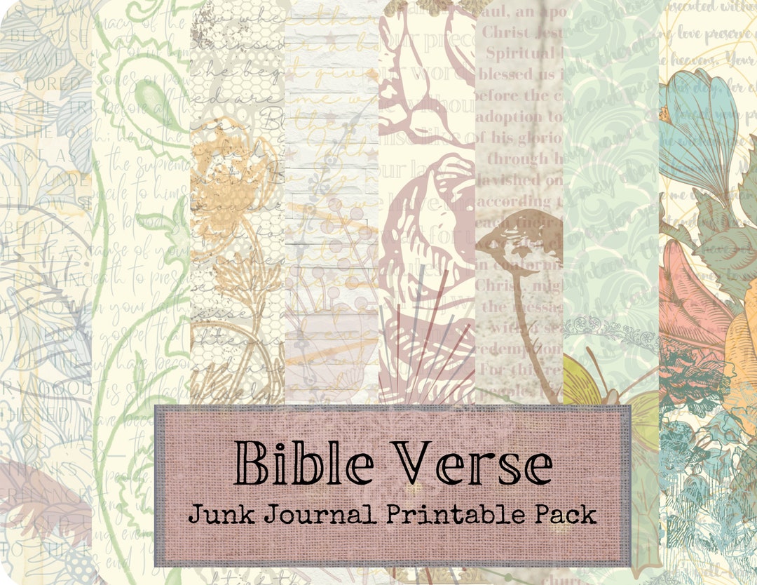 Bible Verse Printable Pages Christian Junk Journal Kit Bible Digitals ...