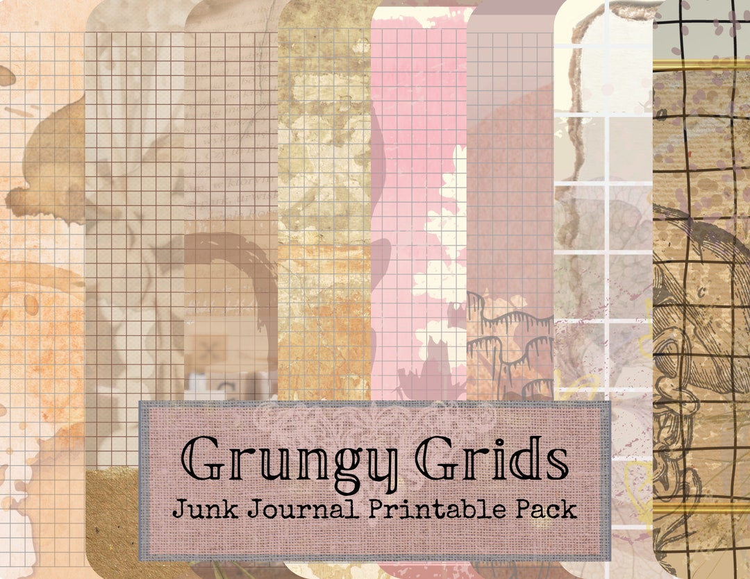 Grungy Grids Junk Journal Printable Pack | Distressed Digitals - Etsy