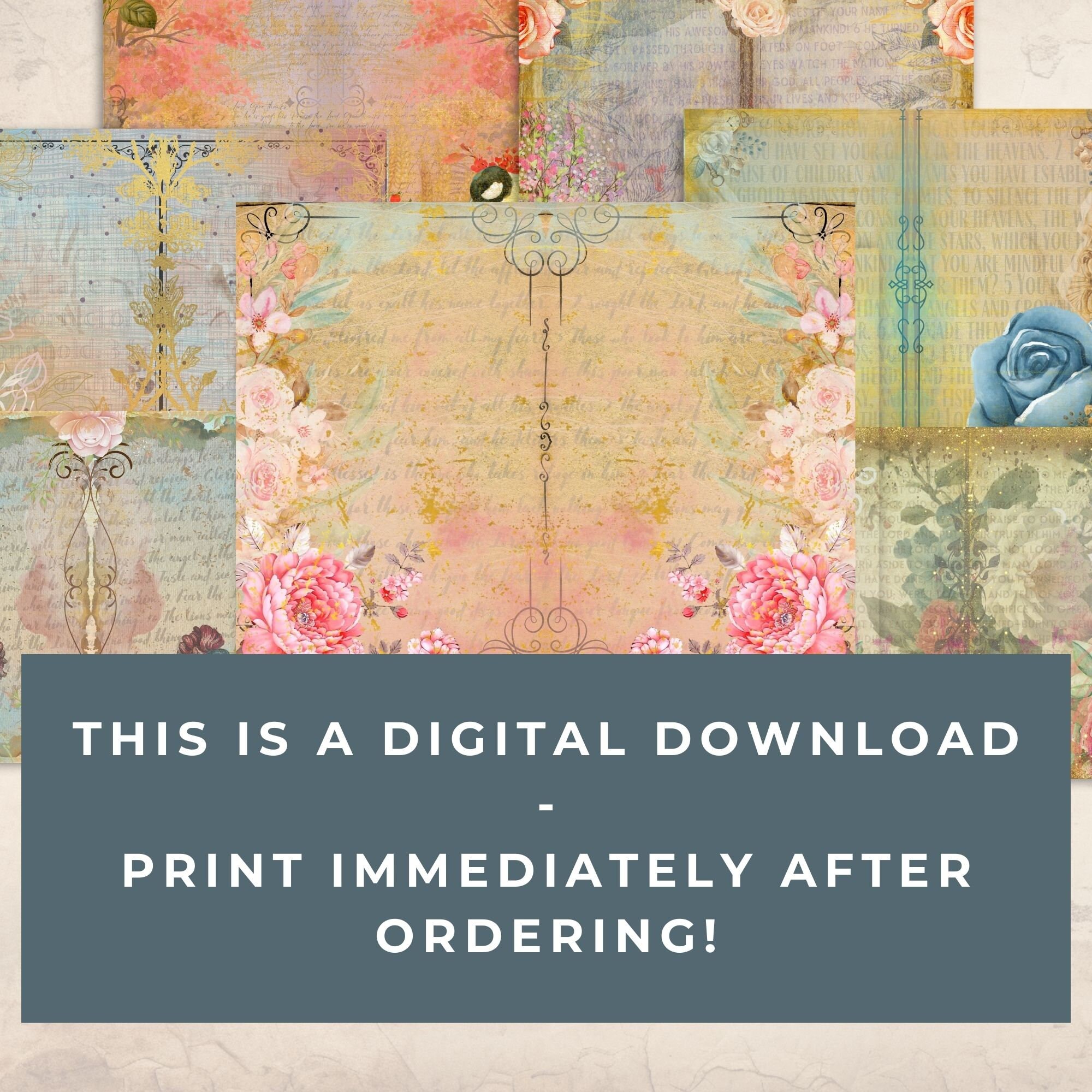 Psalms of Praise Distressed Junk Journal Printable Pages | Digital ...
