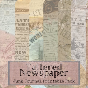 Tattered Newspaper Junk Journal Printable Pages | Vintage Newspaper ...