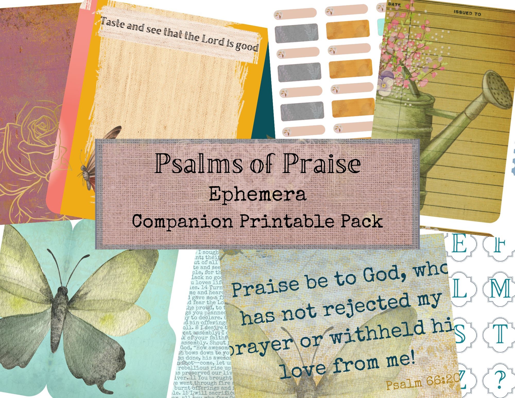 Psalms of Praise Junk Journal Ephemera Pack Christian Ephemera ...