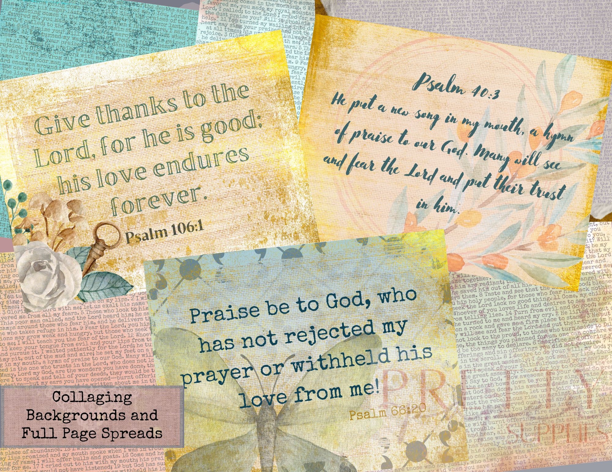 Psalms of Praise Junk Journal Ephemera Pack Christian Ephemera ...