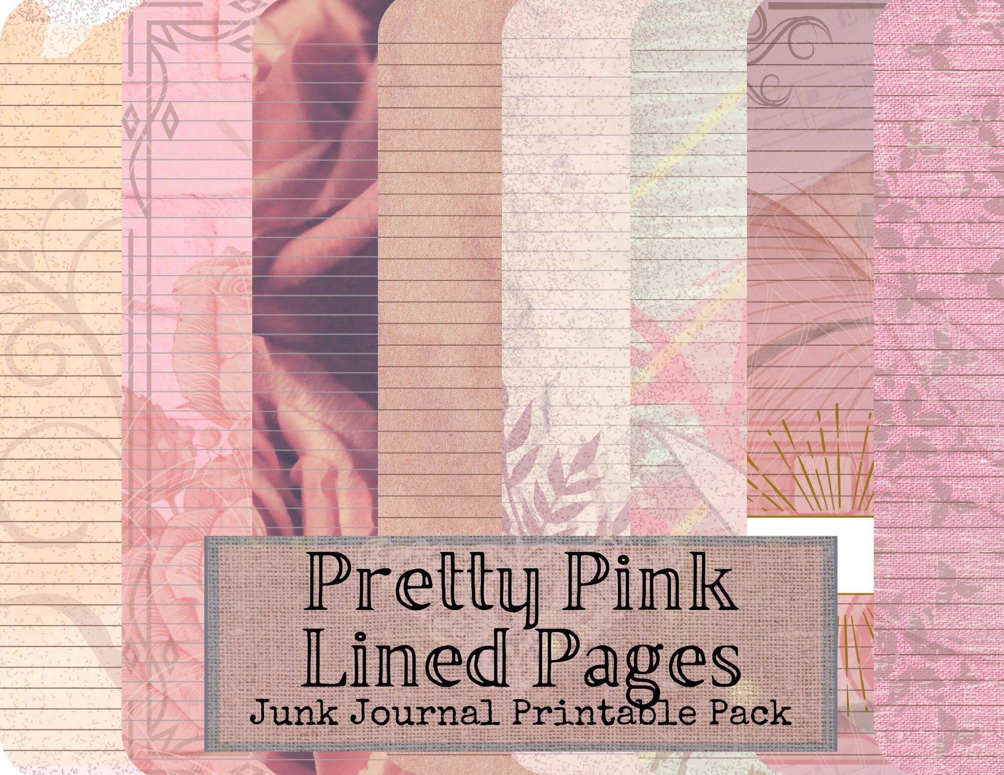 Basic Junk Journal Printable Bundle Lined Paper Digital Bundle DIY ...