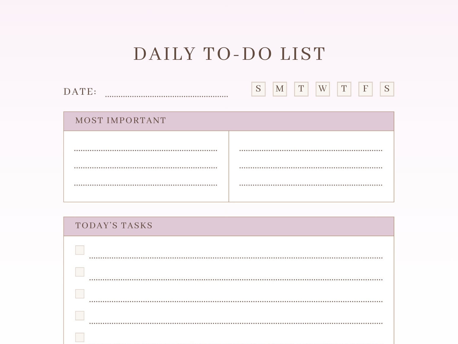 Printable Daily Checklist I To-do List, Organization I Tracker I ...
