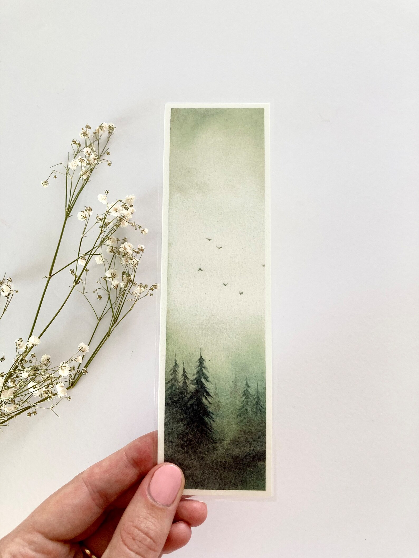 Forest Bookmark Watercolour Pine Forest Bookmark Watercolour Art ...