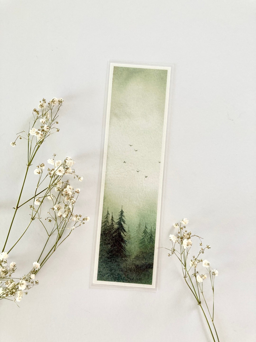 Forest Bookmark Watercolour Pine Forest Bookmark Watercolour Art ...