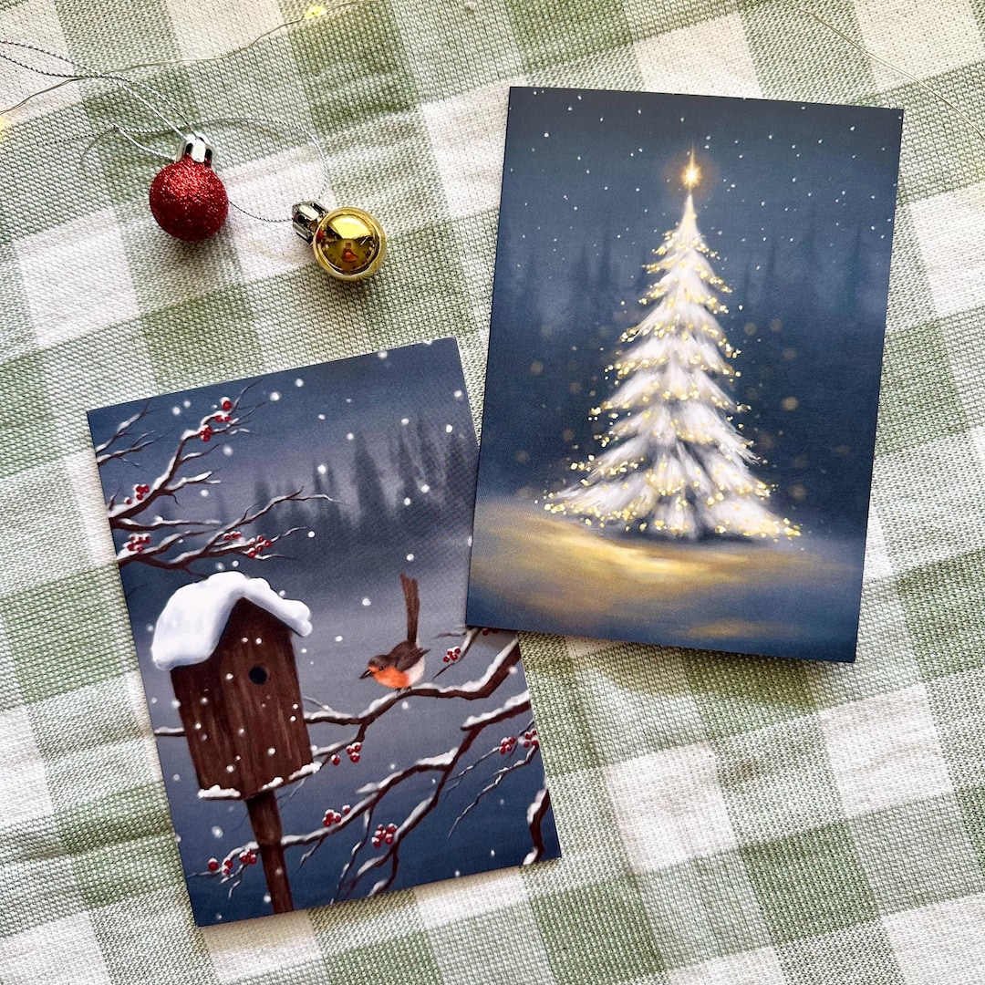 Festive Christmas Cards - Original Painted Winter Greeting Cards ...