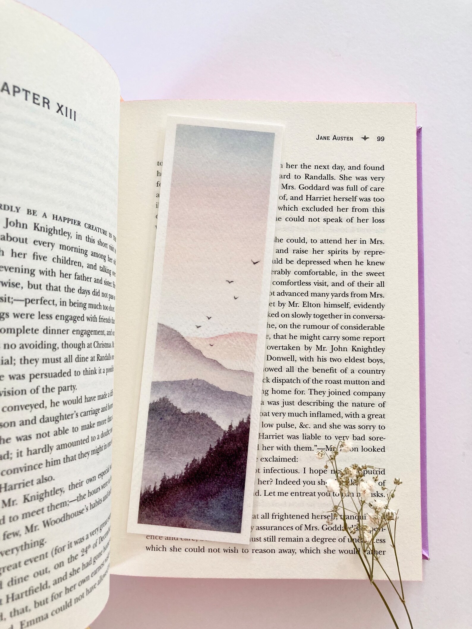 Mountain Bookmark Watercolour Sunset Mountains Bookmark Watercolour Art ...