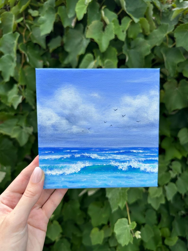 Mini Ocean Painting - ‘ocean’s Rhythm’ - Original Acrylic Artwork ...