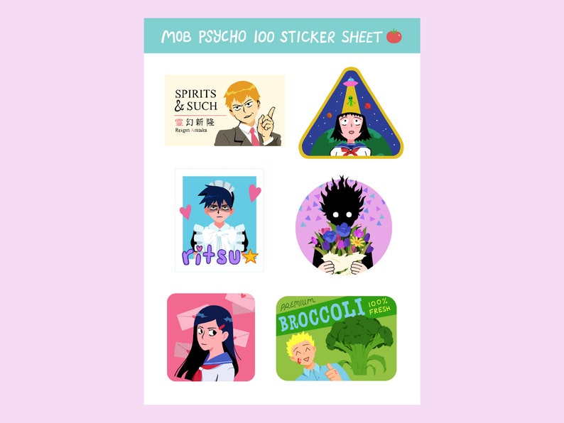 Mob Pyscho 100 Sticker Sheet - Etsy