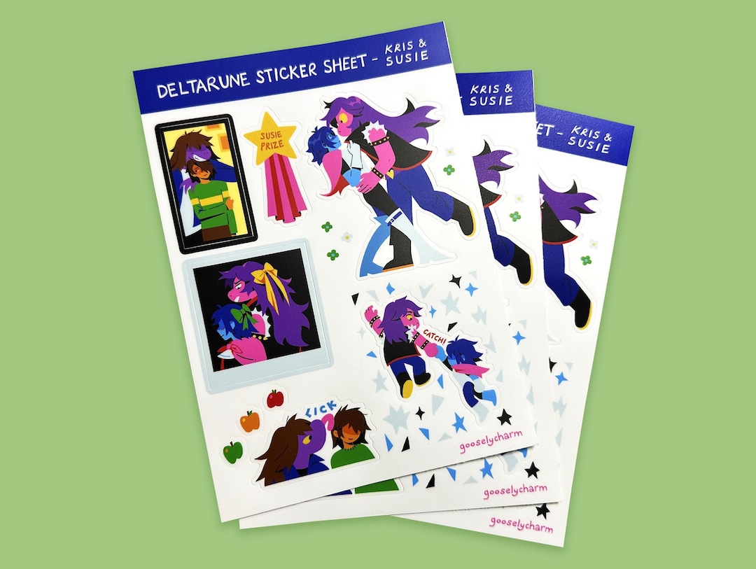 Deltarune Sticker Sheet - Kris & Susie - Etsy