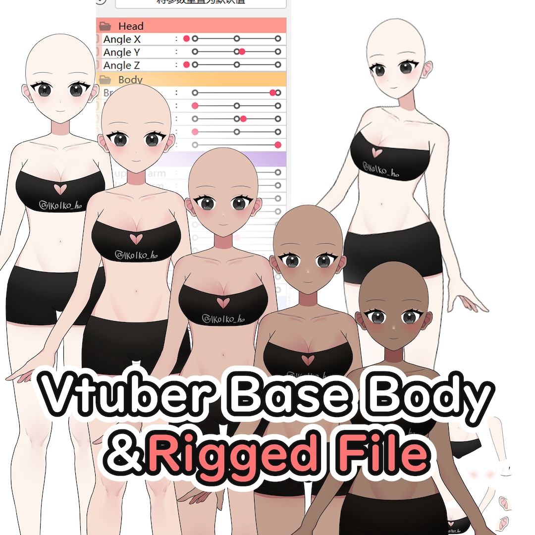 Vtuber Base Body Rigged Live2d Model With Rigging File Skin Basic Body - Etsy