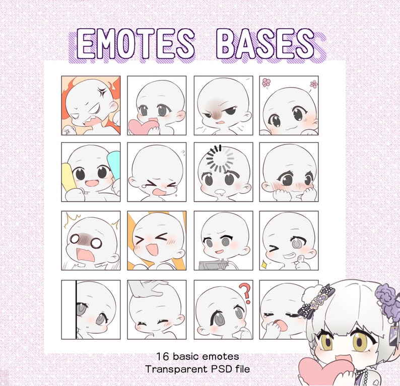 Emote Base Package 16 DIY Emotes Vtuber Twitch Youtube Discord ... Emote Base Package 16 DIY Emotes Vtuber Twitch Youtube Discord ...