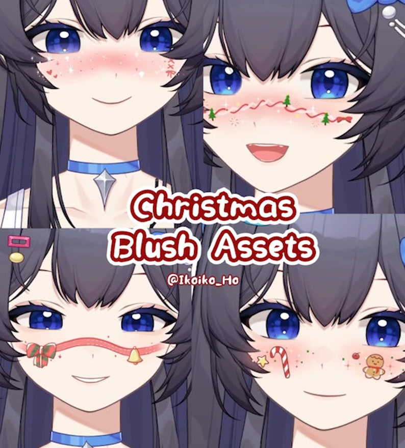Vtuber Asset Rigged Blushing Christmas Sets - Etsy