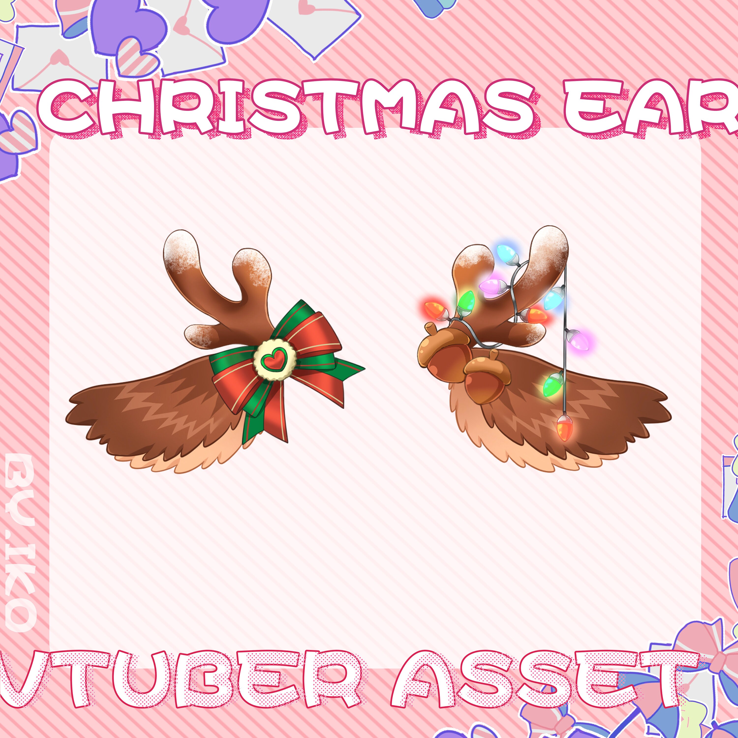 Vtuber Asset Rigged Christmas Ears Deer Antlers and Ears Animal Ears - Etsy