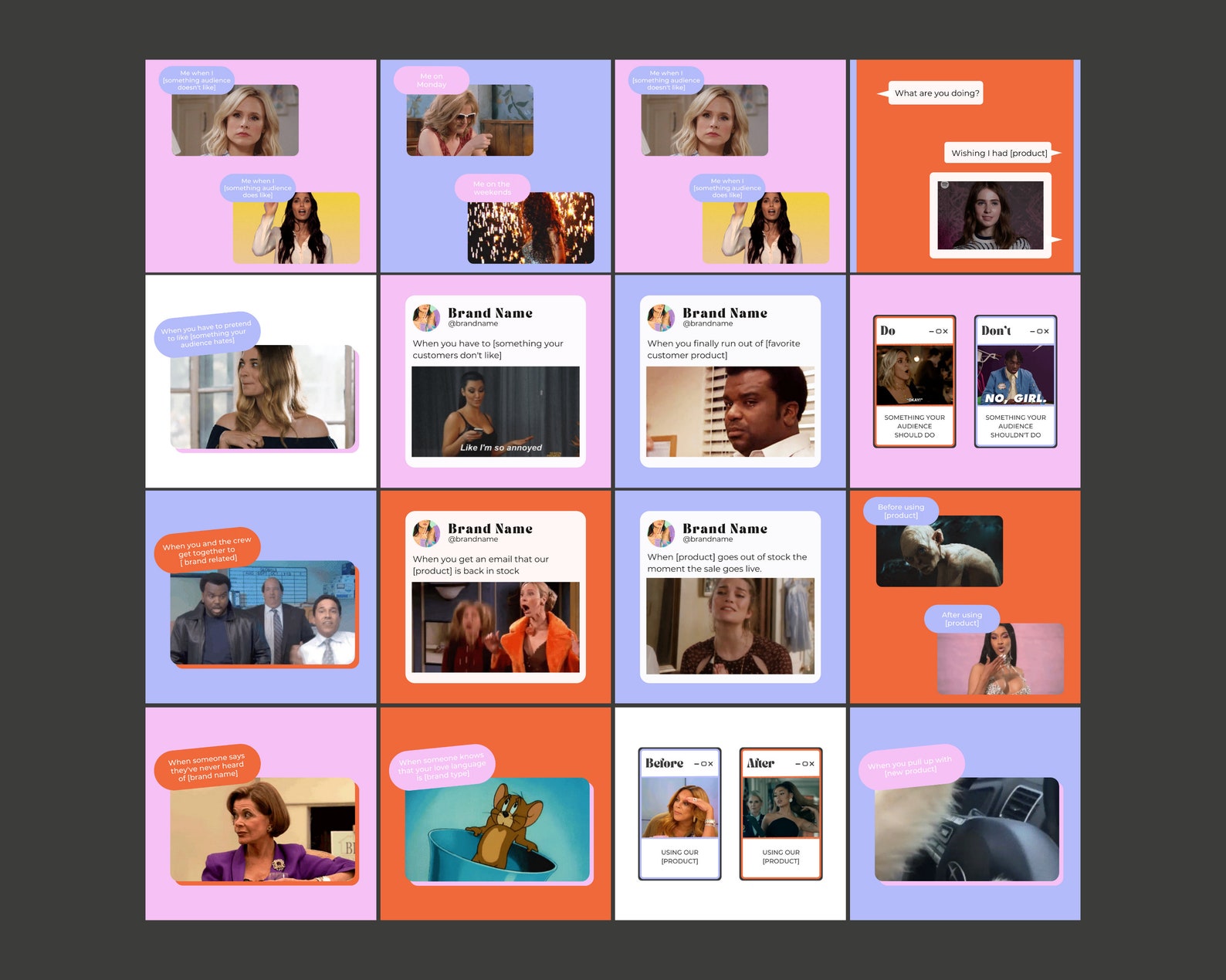 Meme Instagram Post Templates 16 Customizable Meme Posts and Stories - Etsy