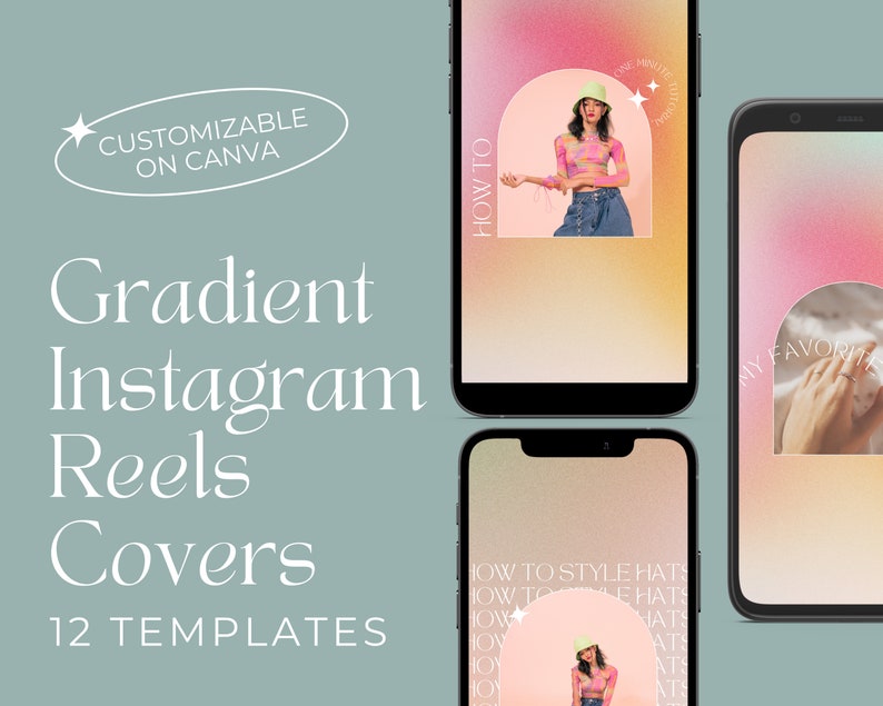 Instagram Reels Covers | 12 Aura Gradient Reels Covers | Canva Template ...