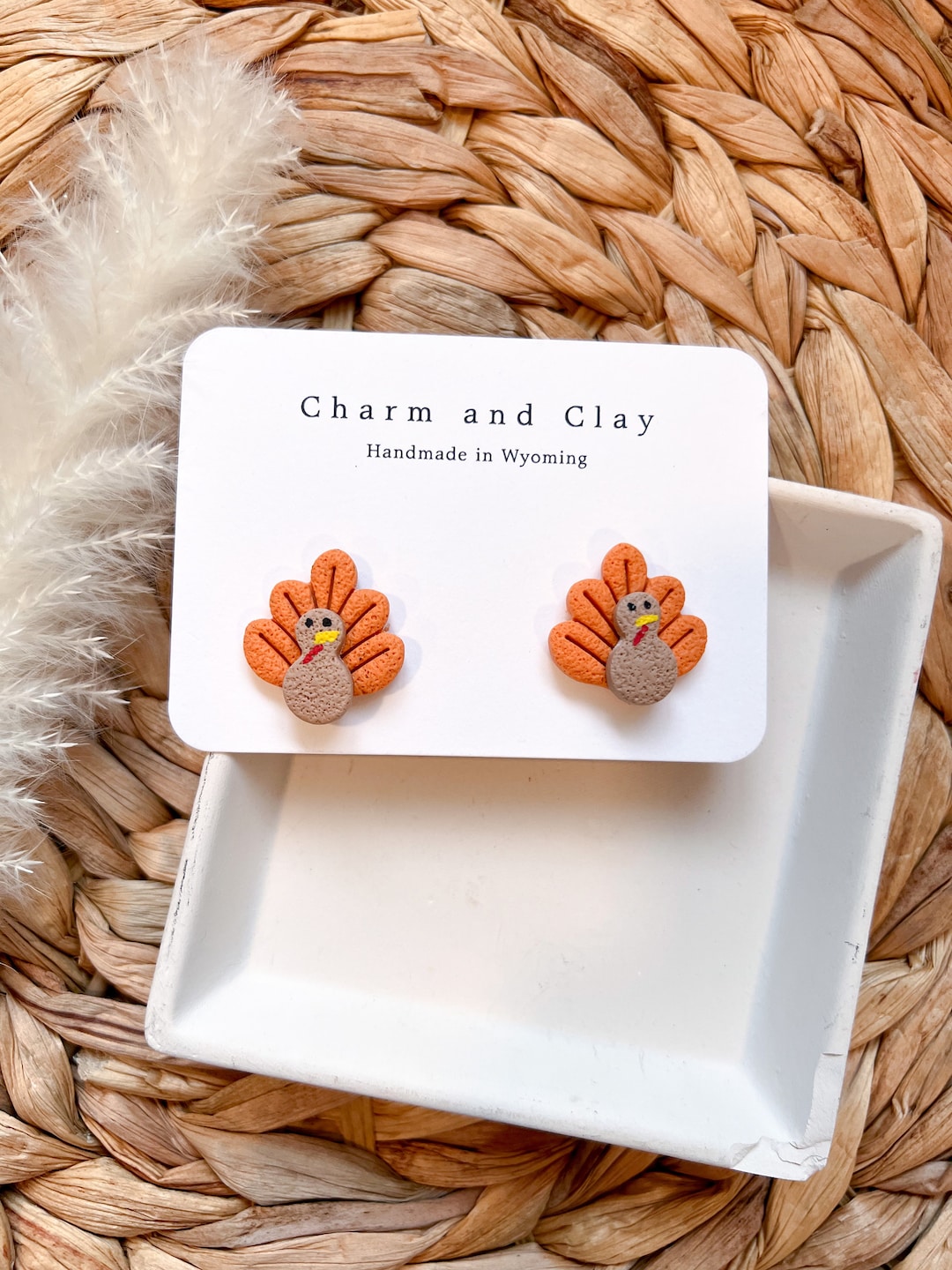 Turkey Earrings | Hand Painted Turkey Earrings | Thanksgiving Turkey ...