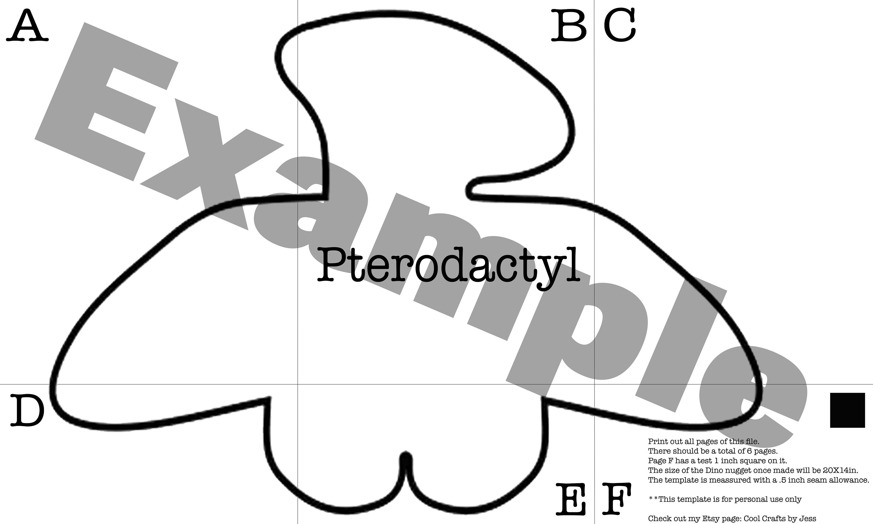 Dino Nugget Sewing Template - Etsy
