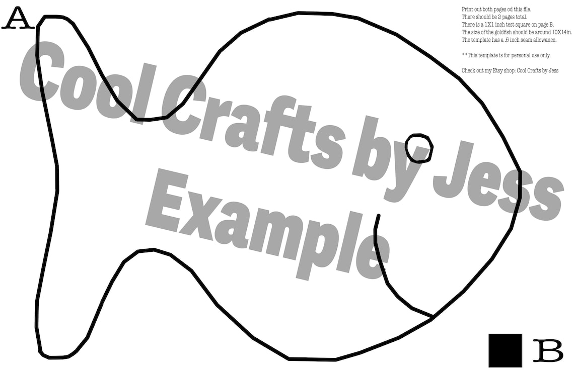 Goldfish Cracker Sewing Template - Etsy