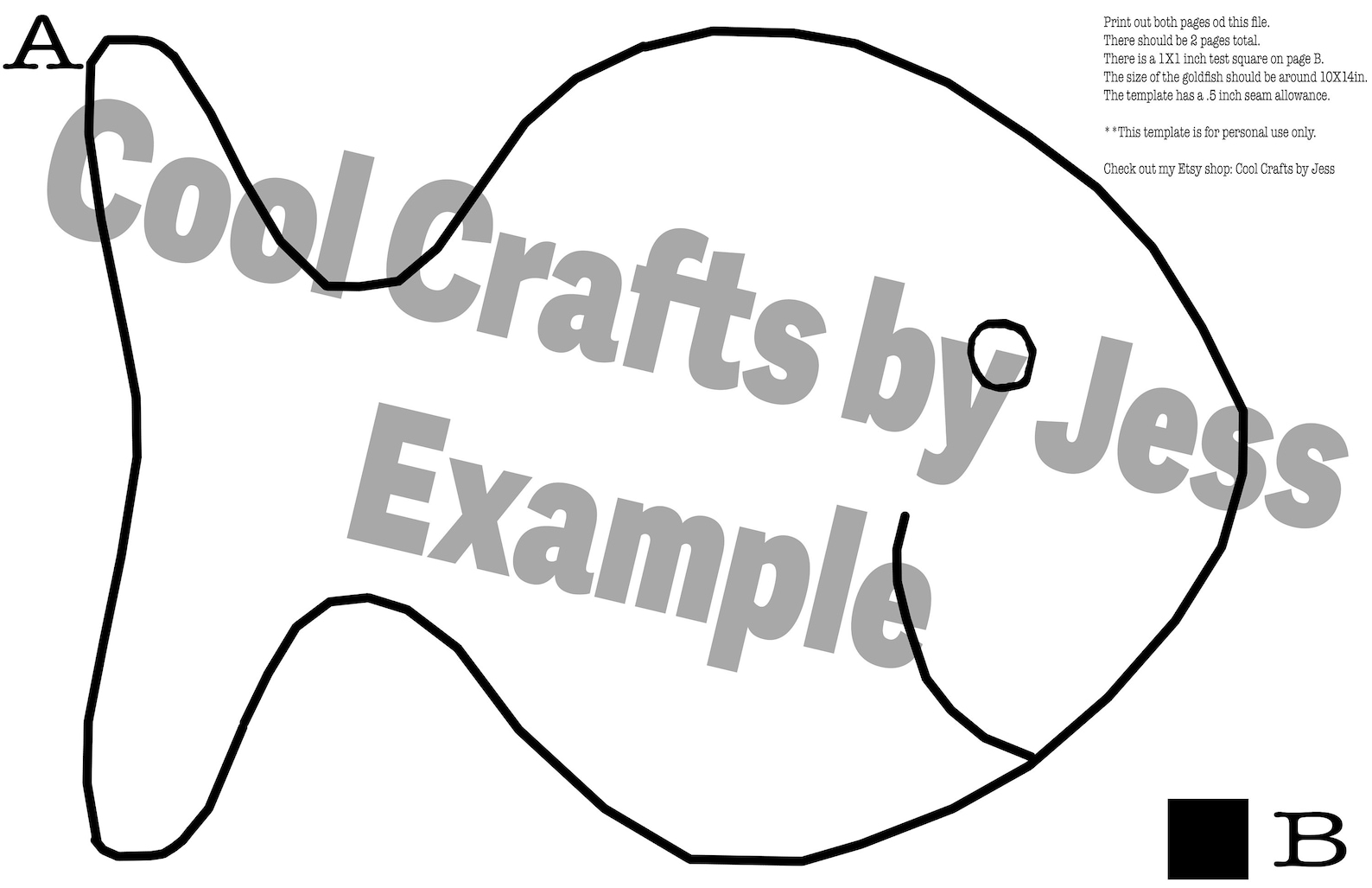 Goldfish Cracker Sewing Template - Etsy