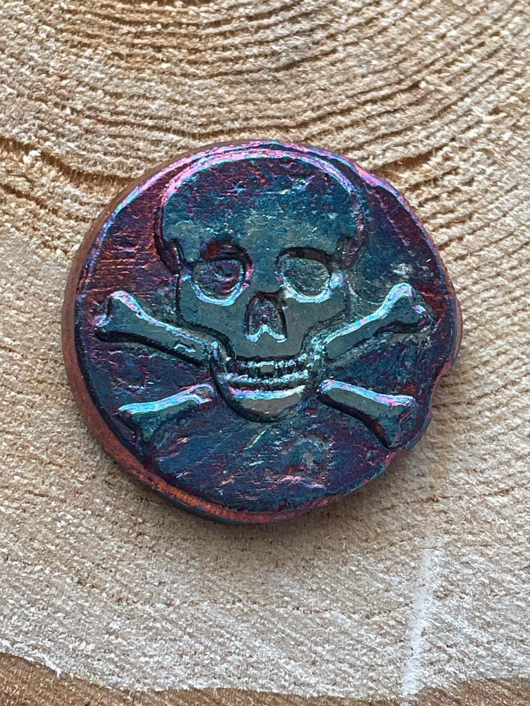 2 OZT .999 Fine Silver Skull & Crossbones Round Hand Poured - Etsy