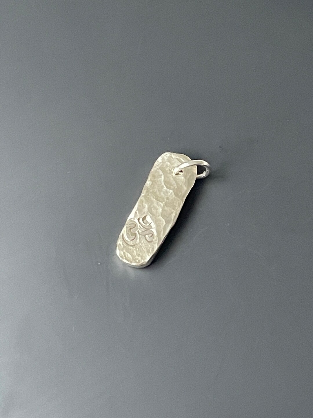 Ohm Pendant With Hammered Texture - Hand Poured .999 Fine Silver - Etsy