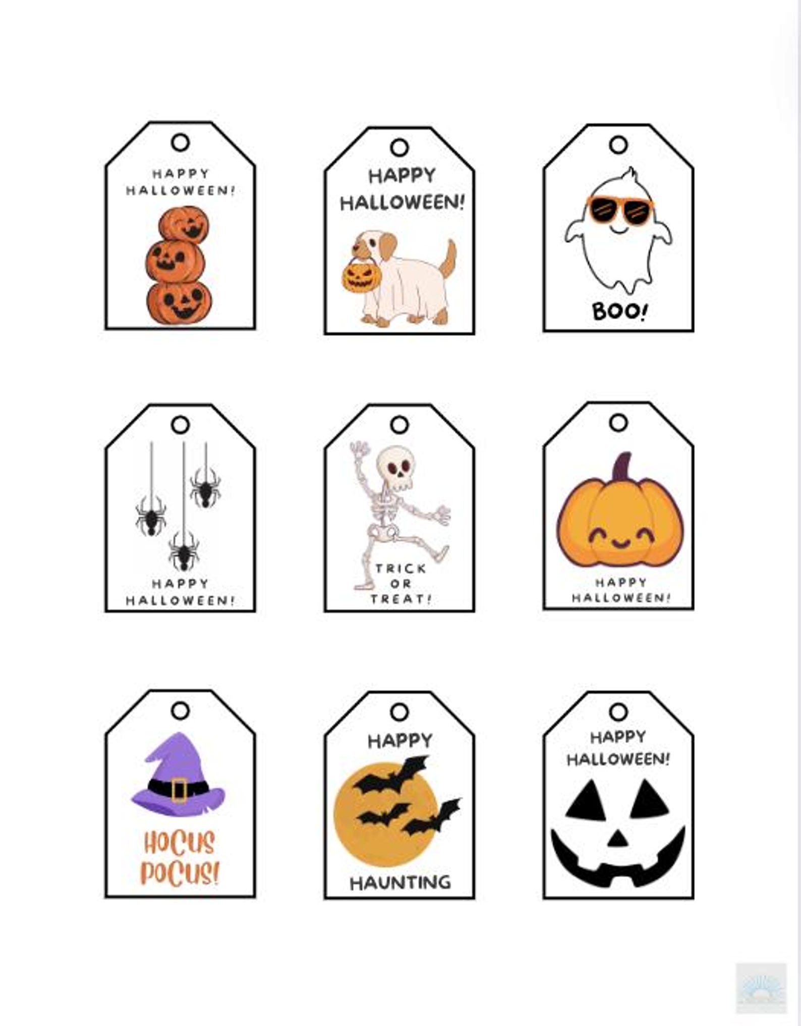 HALLOWEEN Tags Printable/ Trick or Treat Tags / Halloween Favor Tags ...